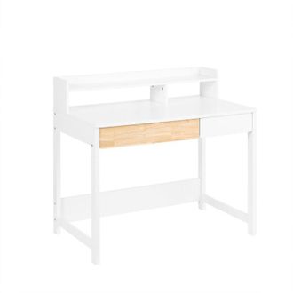 SoBuy SoBuy FWT106-W Computerarbeitsplatz, Computer-B&uuml;ro, Heimb&uuml;ro, Schreibtisch, Arbeitsplatz mit 1 Ablagefach und 2 Schubladen f&uuml;r B&uuml;ro, Wohnzimmer