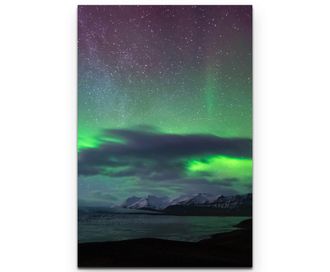 Paul Sinus Art Leinwandbilder | Bilder Leinwand 90x60cm Nordlichter in Island