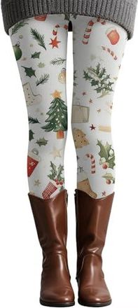 Generic Pantalon de pyjama de No&euml;l pour femme - Imprim&eacute; P&egrave;re No&euml;l - Taille &eacute;lastique - Doux et confortable - Legging long &agrave; la cheville pour le jour de No&euml;l, 