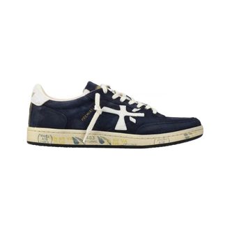 Premiata Blaue Wildleder-Sneaker mit wei&szlig;en Details - - Shoes - Herren - Blau - 40 EU