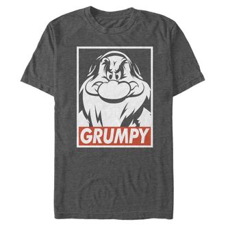 Disney Herren Schneewittchen und Sieben Zwerge Grumpy Graphic T-Shirt, Dunkelgrau meliert, XX-Large