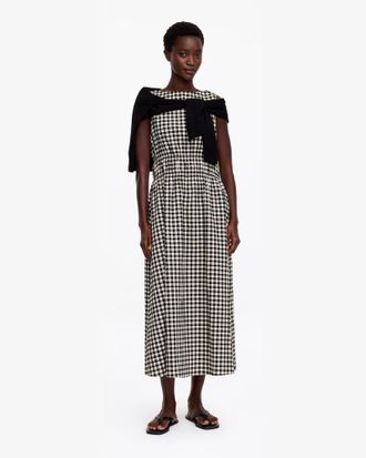 Arket Kleid Aus Seersucker -Schwarz