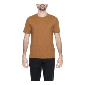 Liu Jo Homme, Tops, Brun, Taille: XL T-shirt Marron en Coton &agrave; Manches Courtes