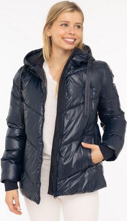 Zwillingsherz Steppjacke Zwillingsherz glänzend, Kapuze, Herzchen-Prägung am Rücken