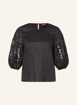 Max Mara Max Mara Studio Blusenshirt Mstordine Mit 3/4-Arm Und Lochspitze schwarz