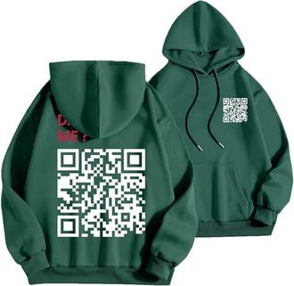 Generic Pull &agrave; capuche &agrave; manches longues et poche pour la Saint-Valentin 2026 - Couleur unie - Pour homme et femme, vert fonc&eacute;, 3XL