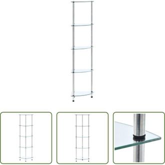 vidaXL vidaXL Glasregal transparent - Regal mit 5 Ablagen Transparent 30x30x130 cm Hartglas