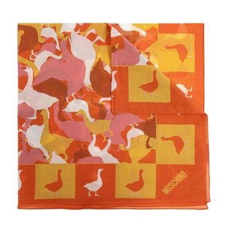 Moschino unisex, Accessoires, Multicolore, Taille: ONE Size Foulard en coton avec imprim&eacute;