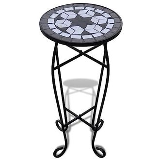 vidaXL Table dappoint Mosa&iuml;que Noir et Blanc