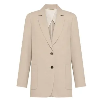 Seventy Femme, Vestes, Beige, Taille: 42 FR Giacca monopetto due bottoni in lino