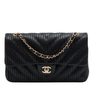 Chanel Pre-owned Pleated Leather Shoulder Bag - - Pre-owned - Damen - Schwarzk - ONE SIZE