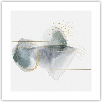 Arttor Poster ohne Rahmen Aquarell Flecken Gold Deko 40x40cm Wandposter Art Prints Wandbilder Dekoration Wohnzimmer Schlafzimmer K&uuml;che Wanddeko Bild Wand Kun