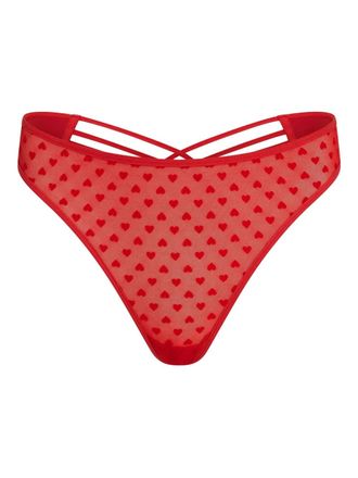 Marlies Dekkers string &agrave; imprim&eacute; coeur - Rouge