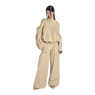 JEJIA Femme, Pantalons, Beige, Taille: 40 FR Wide Pantalons