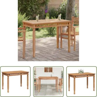 vidaXL Teakholz Tisch - Garten-Esstisch 120x65x80 cm Massivholz Teak