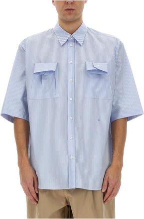 Moschino Homme, Chemises, Bleu, Taille: XL Short Sleeve Shirt