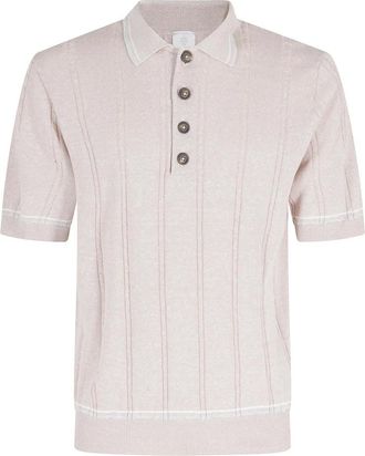Eleventy Homme, Pulls, Brun, Taille: XL Maglia Polo 4 Bottoni