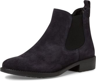 Tamaris Damen Chelsea Boots Leder Blockabsatz; NAVY/blau; 38 EU