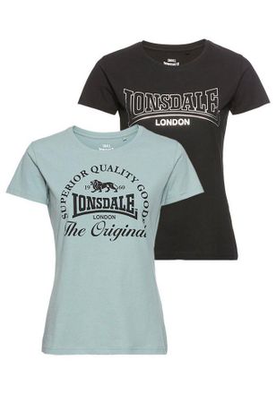 Lonsdale T-Shirt ROWRAH (Packung, 2-tlg) Packung mit 2 T-Shirts, Kurzarm, Rundhalsausschnitt, aus Baumwolle