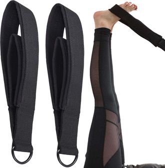 Generic Yoga-Pilates-Gurte mit doppelter Schlaufe - Set mit 2 Fitness-Stretchb&auml;ndern, langlebiges, verst&auml;rktes Gurtmaterial, Dual-Hand- und Fu&szlig;schlaufen-Desig