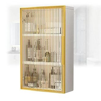 Generic Armoire de rangement élégante en bois massif - Meuble de rangement mural avec portes en verre pour cuisine, buanderie, chambre à coucher - Installatio