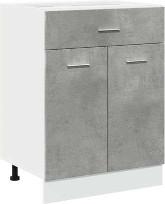 vidaXL Vidaxl - Armoire &agrave; tiroirs Lyon Gris b&eacute;ton 60 x 46 x 81,5 cm Bois ding&eacute;nierie