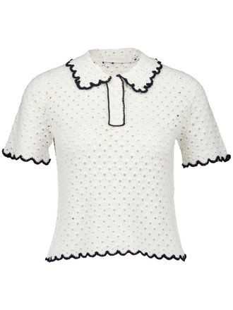 Zimmermann polo Halliday Scallop en maille - Blanc
