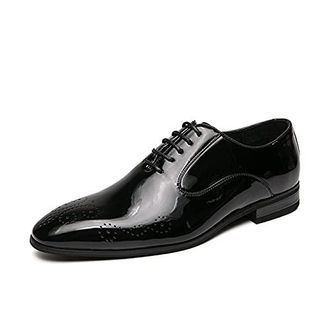 Generic Chaussures habill&eacute;es for Hommes, &agrave; Lacets, Richelieu, Bout carr&eacute;, en Cuir PU, r&eacute;sistantes, antid&eacute;rapantes, for Mariage(Noir,40 EU)