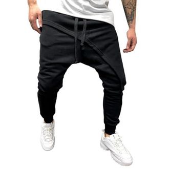 Generic Pantalon de jogging pour homme, pantalon de jogging &agrave; lentrejambe bas pantalon slim fit pantalon sarouel hip-hop cordon de serrage taille &eacute;lastique pa