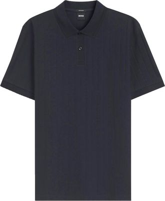 HUGO BOSS Piqu&eacute;-Poloshirt aus mercerisierter Baumwolle mit tonalem Streifen in