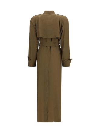 Petar Petrov Womens Silk Trench Coat Olive