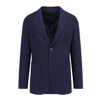 Giorgio Armani Blaue Wollmischung Italienischer Blazer - - Jackets - Herren - Blau - 2XL