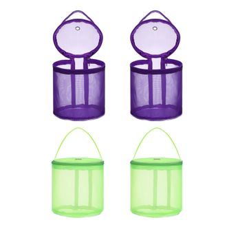 Artibetter 4 St&uuml;ck Garn Aufbewahrungstaschen aus Atmungsaktivem Netz Tragbare Strick und H&auml;kel Organizer mit Tragegriff 13 X 125cm Aufbewahrungskorb f&uuml;r Wollkn&auml;u