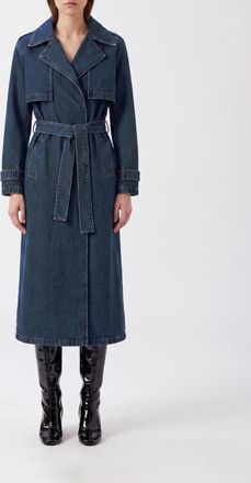 Liu Jo Trench long en jean avec ceinture &agrave; nouer &agrave; la taille