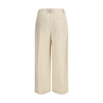 Brunello Cucinelli Womens Beige Cotton Casual Pants