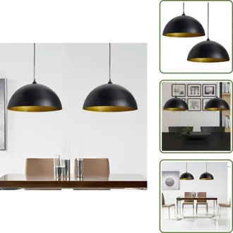 vidaXL Vidaxl - Plafonniers 2 pcs Hauteur r&eacute;glable Semi-sph&eacute;rique Noir - Luminaire Int&eacute;rieur - Plafonnier - Lustre - &Eacute;clairage Int&eacute;rieur - Lampadaire