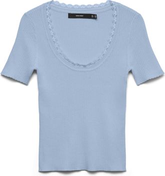 Vero Moda Vmwonder Lace Ss U-Neck Pullover Noos