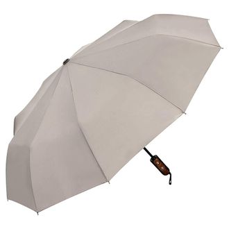 Von Lilienfeld Regenschirm Taschenschirm Grau Sturmfest durch 10 Fiberglas-Streben Auf-Zu-Automatik Teflonbeschichtung Reise-Etui Clark