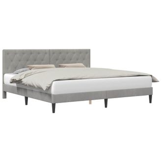 vidaXL Struttura Del Letto Grigio Chiaro 200 X 200 Cm Velluto Vidaxl