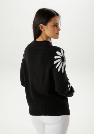 Aniston Strickpullover mit gro&szlig;en, fantasievollen Bl&uuml;ten