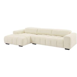 Vente-Unique Vente-unique - Canap&eacute; dangle gauche en tissu textur&eacute; beige loponza