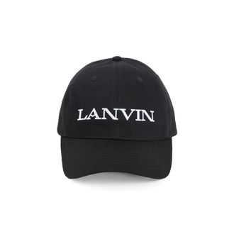 Lanvin Caps & M&uuml;tzen - Baseball Logo Black Cotton Hat - Gr. 56 - in Schwarz - f&uuml;r Damen