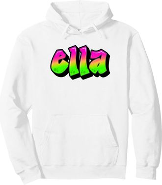 BDAZ Ella Graffiti Personalisierter Name Gr&uuml;n Rosa Frauen M&auml;dchen Pullover Hoodie