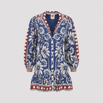 Farm Rio Luna Blue Mini Dress