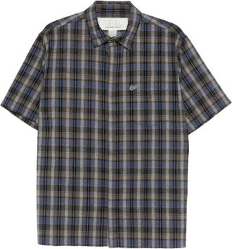 ERL Erl, Homme, Chemises, Multicolore, Taille: XL Chemise &agrave; Manches Courtes &agrave; Carreaux Marron