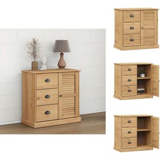 vidaXL Sideboards - Living Sideboard mit Schubladen vigo 78x40x75 cm Massivholz Kiefer - Braun