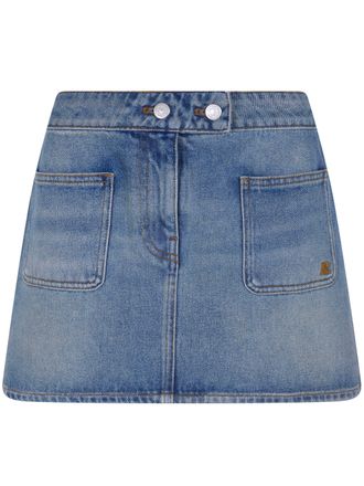 Courr&egrave;ges Signature Denim Mini Skirt
