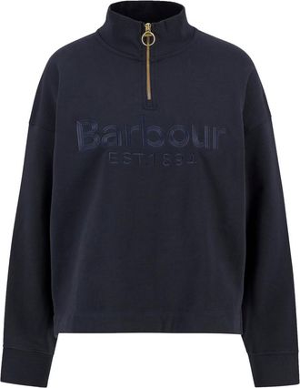 Barbour Damen Sweat-Troyer mit Label-Schriftzug in