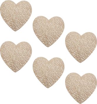 Cabilock 6 St&uuml;ck Teiliges Herzf&ouml;rmiges Platzset Hitzebest&auml;ndig Abgrifffest Tischmatten F&uuml;r Haushalt Esszimmer Wohnzimmer Restaurant Dekorationsmatten