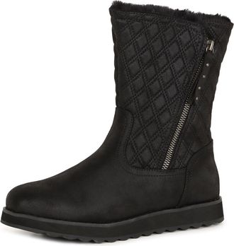 Skechers Damen Keepsakes 2.0 Morning Walks Stiefelette, Black Microleather/Faux Fur, 38 EU